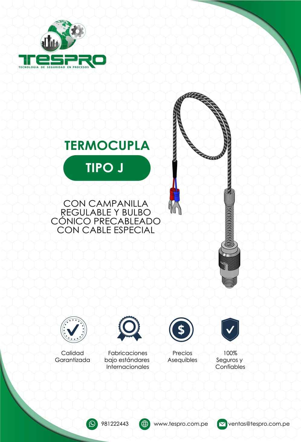 Termocuplas Tipo J en Lima, Perú: Precisión y Fiabilidad para tus ...